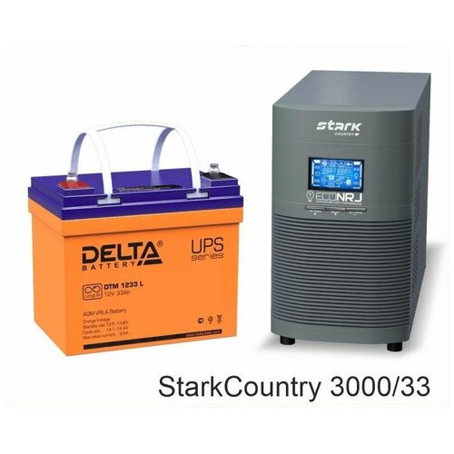 Инвертор (ИБП) Stark Country 3000 Online, 12А + АКБ Delta DTM 1233 L