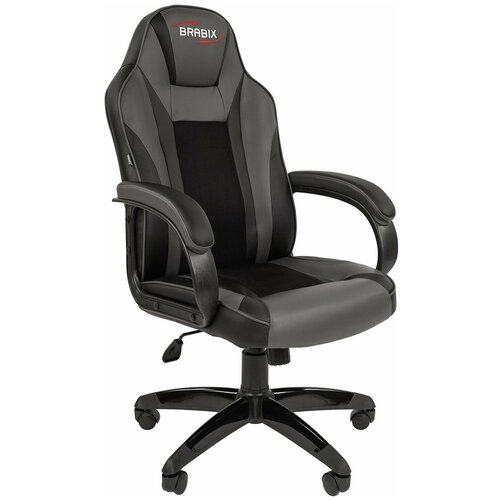 Игровое компьютерное кресло, Офисное кресло Brabix Tanto Gm-171, Экокожа, черный, серый