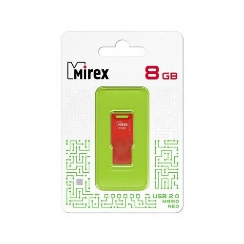Флеш-накопитель Mirex Mario, USB 2.0, 8 Гб, красный