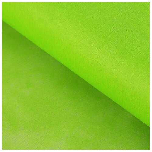 Фетр для упаковок и поделок, однотонный, салатовый, зеленый, двусторонний, рулон 1шт, 0,5 x 20 м