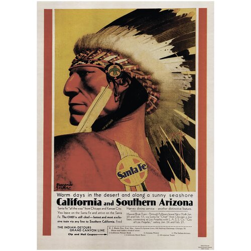 Постер / Плакат / Картина Путешествие по Калифорнии и Южной Аризоне 50х70 см в подарочном тубусе