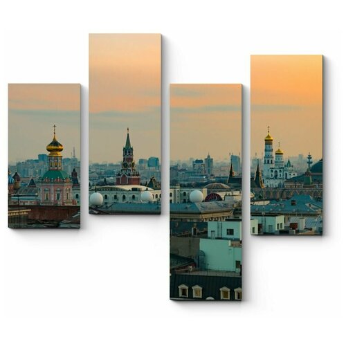 Модульная картина Закат над Москвой144x135