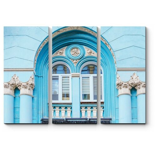 Модульная картина Голубой фасад с лепниной110x79