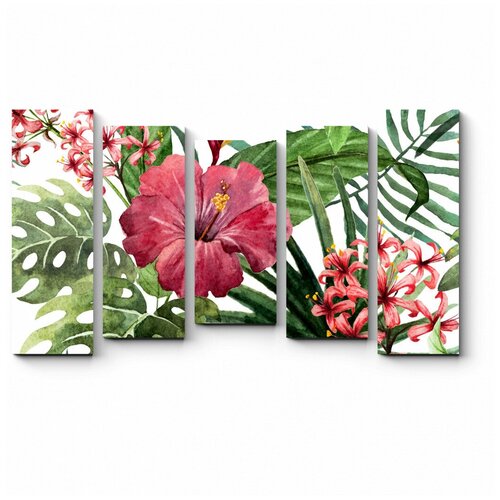 Модульная картина Тропические цветы 180x108