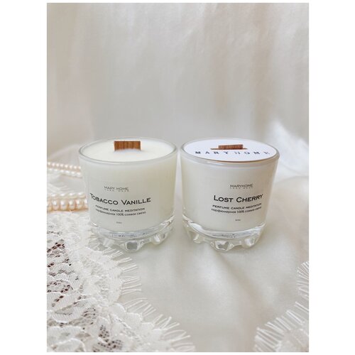 Парфюмерная свеча "Tobacco Vanille" , "Lost Cherry" Perfume Candle Meditation, 2 шт