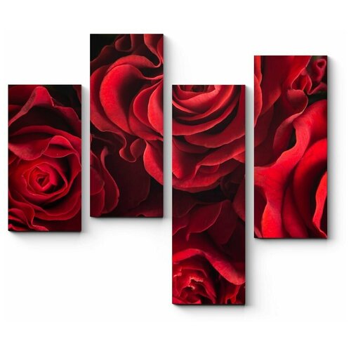 Модульная картина Бархатные розы 144x135