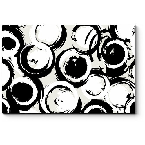 Модульная картина Белое в черный горошек 70x47