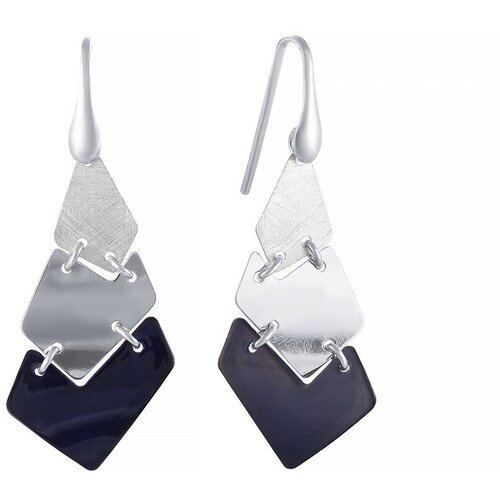 Серьги JV, серебро, 925 проба, эмаль