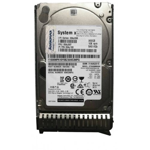Жесткий диск Lenovo 00AJ100 300Gb 10000 SAS 2,5" HDD