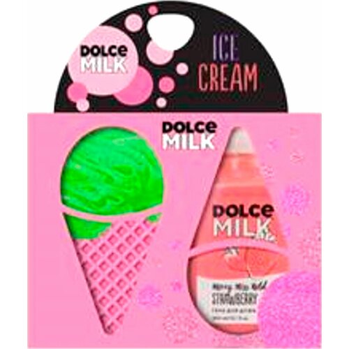 Набор подарочный Dolce Milk Ассорти Ice Cream мочалка + гель для душа