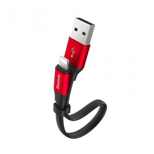 Кабель USB BASEUS Nimble Portable, USB - Lightning, 2А, 23 см, черныйкрасный