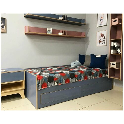 Кровать детская 2 ящика Mesi Вьюн, 94х205х55 см, кровать для детей и подростков