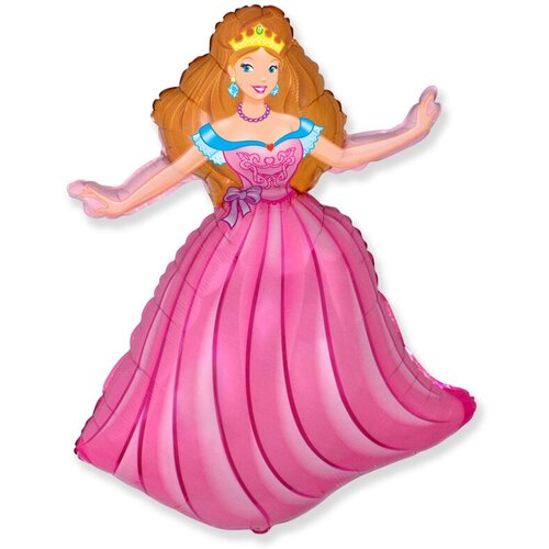 Шар (39'/99 см) Фигура, Принцесса, Розовый