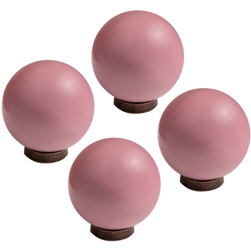 Комплект из 4 шт. ручка-кнопка, розовая керамика, KF12-16
