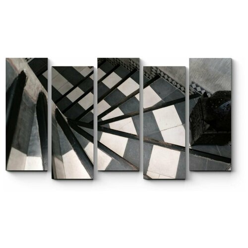 Модульная картина Черно-белая лестница90x52