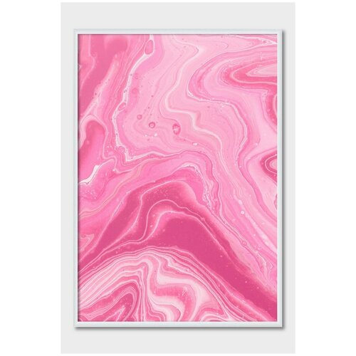 Постер для интерьера Postermarkt, 30х40 см в белой рамке, Розовый #42