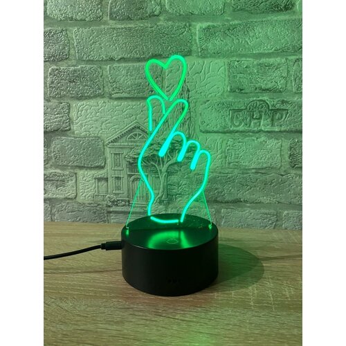 3D Светильник корейское сердечко