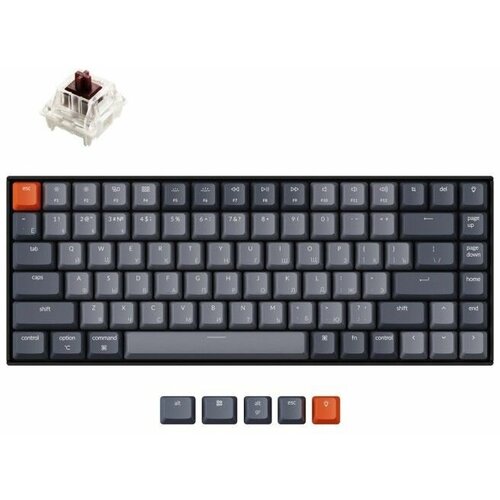 Беспроводная механическая клавиатура Keychron K2 (Светло-серый / Light Grey) (Gateron G Pro - коричневый / Gateron G Pro Brown)