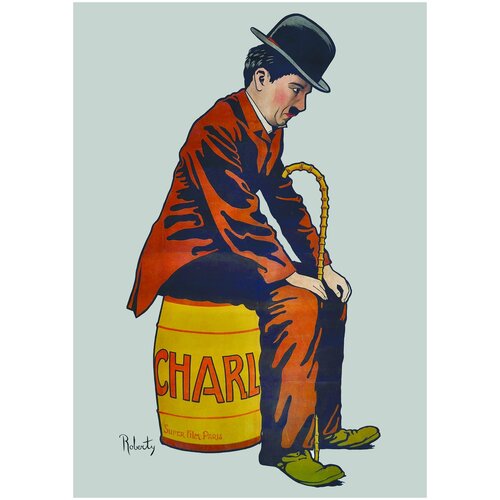 Постер / Плакат / Картина Чарльз Чаплин 50х70 см в раме