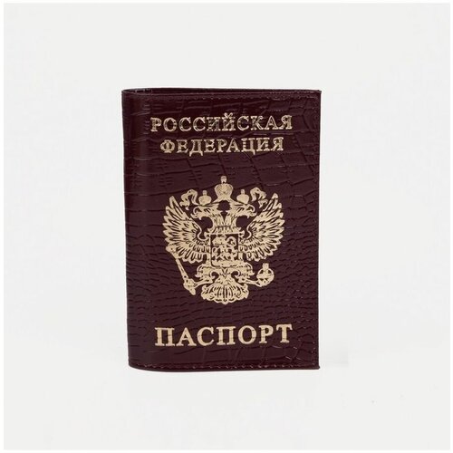 Обложка для паспорта Сима-ленд, бордовый, черный
