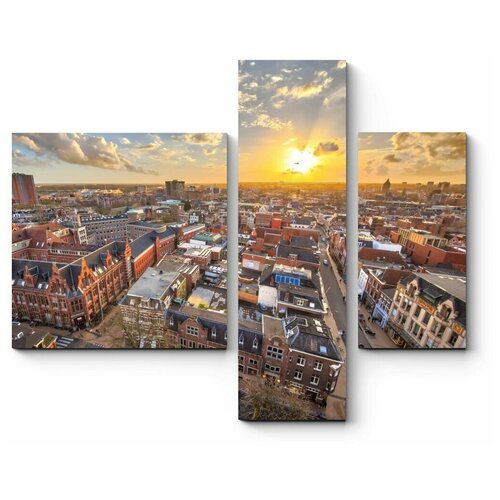 Модульная картина Чарующий Амстердам на закате. 90x74