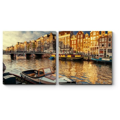 Модульная картина Потрясающая атмосфера Амстердама 40x20