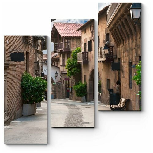 Модульная картина Старинная улочка Барселоны120x128