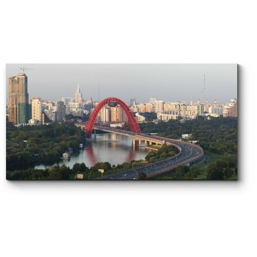 Модульная картина Городской пейзаж Москвы110x55