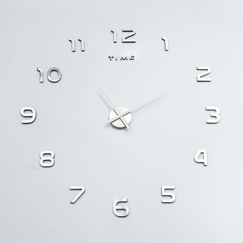 Часы-наклейка, серия: DIY, "Акстелл", плавный ход, d-70 см, 1 ААА, серебро