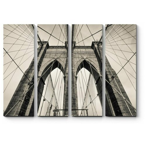 Модульная картина Бруклинский мост, винтаж 70x53