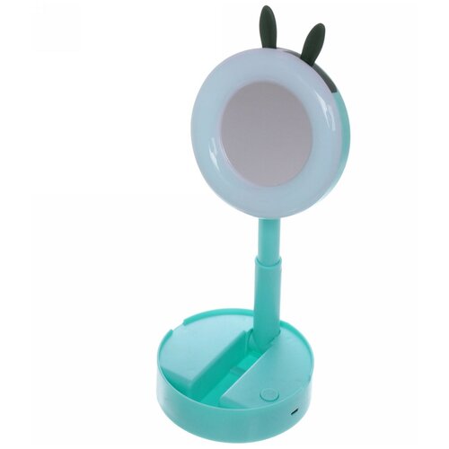 Настольная лампа складная с зеркалом «Marmalade-Чудо кролик» LED цвет зеленый