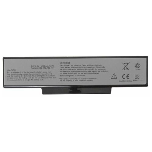 Аккумулятор (батарея) для ноутбука Asus N71Jq (A32-K72 10,8V 5200 mAh)