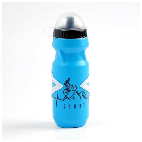 Бутылка для воды велосипедная , 650 мл, с креплением, синяя 1 шт.