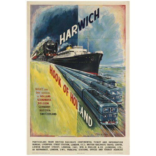 Постер / Плакат / Картина Афиша - Железные дороги Голландии 60х90 см в подарочном тубусе