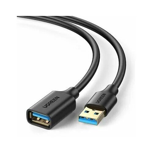 Кабель UGREEN US129 (10368) USB 3.0 Extension Male Cable. Длина: 1м. Цвет: черный