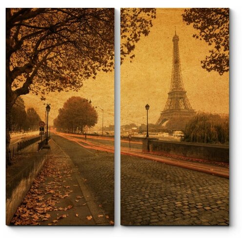 Модульная картина Винтажный Париж 70x70
