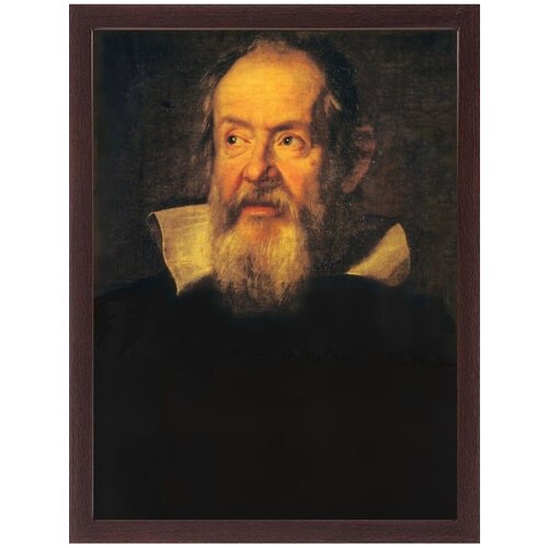 Фотопортрет астронома Галилео Галилея, печать на холсте 21х30 см, в рамке