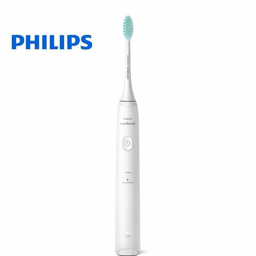 Электрическая зубная щетка филипса; HX2421; Ультразвуковая вибрация; Белый с заряженным основанием
