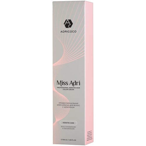 ADRICOCO Miss Adri крем-краска для волос с кератином, 6.81 темный блонд капучино пепельный, 100 мл