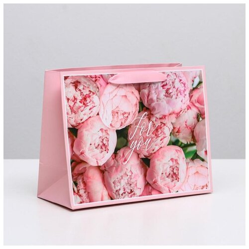 Пакет подарочный Дарите счастье For you, 23 x 10 x 18 см, розовый