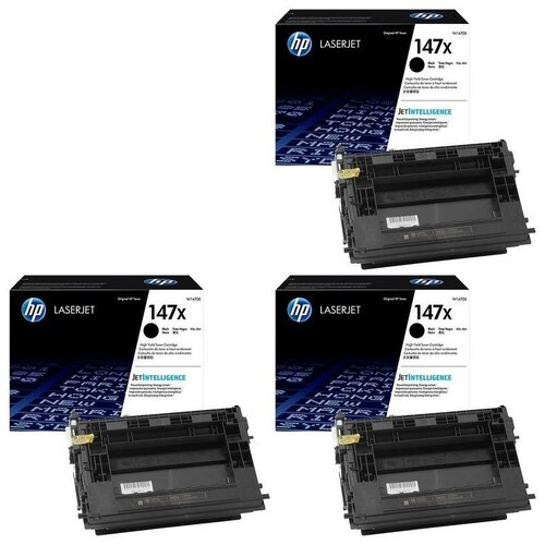 HP Картриджи комплектом HP W1470X-3PK 147X черный 3 упаковки, повышенной емкости [выгода 2%] 75.6K