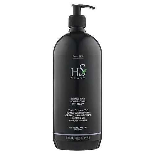 Шампунь для светлых и обесцвеченных волос с двойным пигментом Dikson HS Milano SHAMPOO BLONDE HAIR DOUBLE POWER ANTI-YELLOW 1000 мл