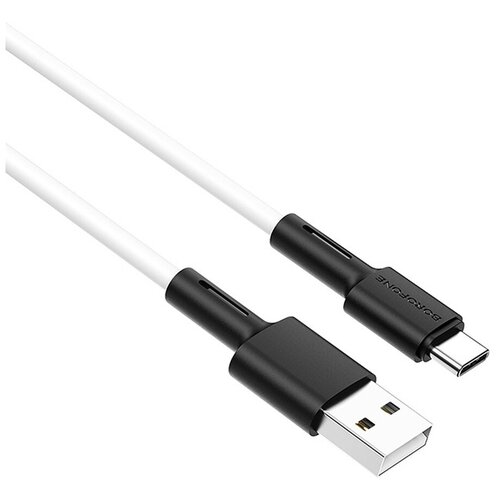 Кабель USB - Type-C Borofone BX31, Soft, 1.0м, цвет белый