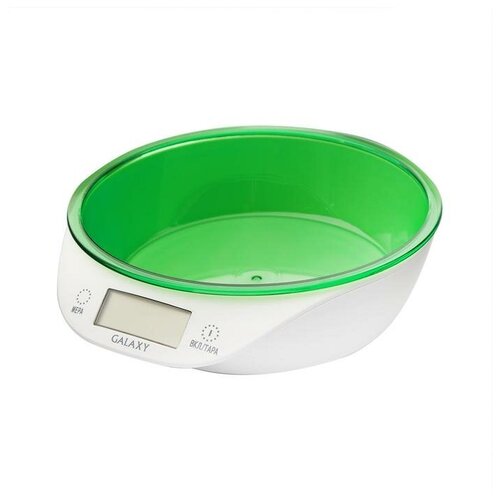 Весы кухонные Galaxy GL 2804, электронные, до 5 кг, LCD-дисплей, бело-зелёные