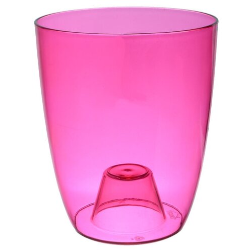 Кашпо Idea "Орхидея", цвет: розовый, прозрачный, диаметр 16 см