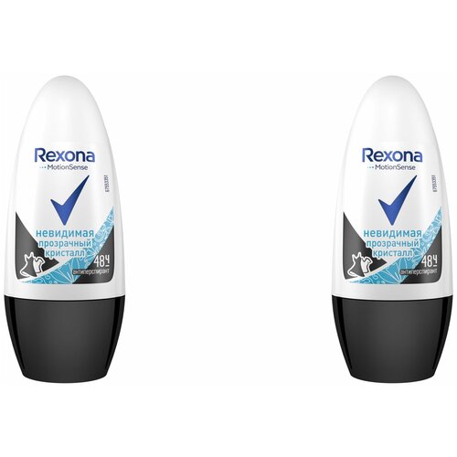 Rexona, Crystal, антиперспирант шариковый, Чистая вода пластик (Прозрачный кристалл), 50мл, 2 шт.