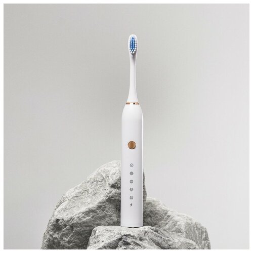 Электрическая зубная щётка LuazON LP-005, вибрационная, 2 насадки, от АКБ, белая
