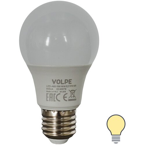 Лампа светодиодная Volpe Norma E27 220 В 11 Вт груша 900 лм, тёплый белый свет. Набор из 2 шт.