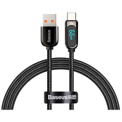 Кабель для зарядки и передачи данных Baseus Display Fast Charging Data Cable USB to Type-C 66W 1 метр черный