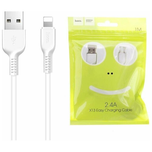 Кабель USB - Lightning HOCO X13, 2,4A белый 1м